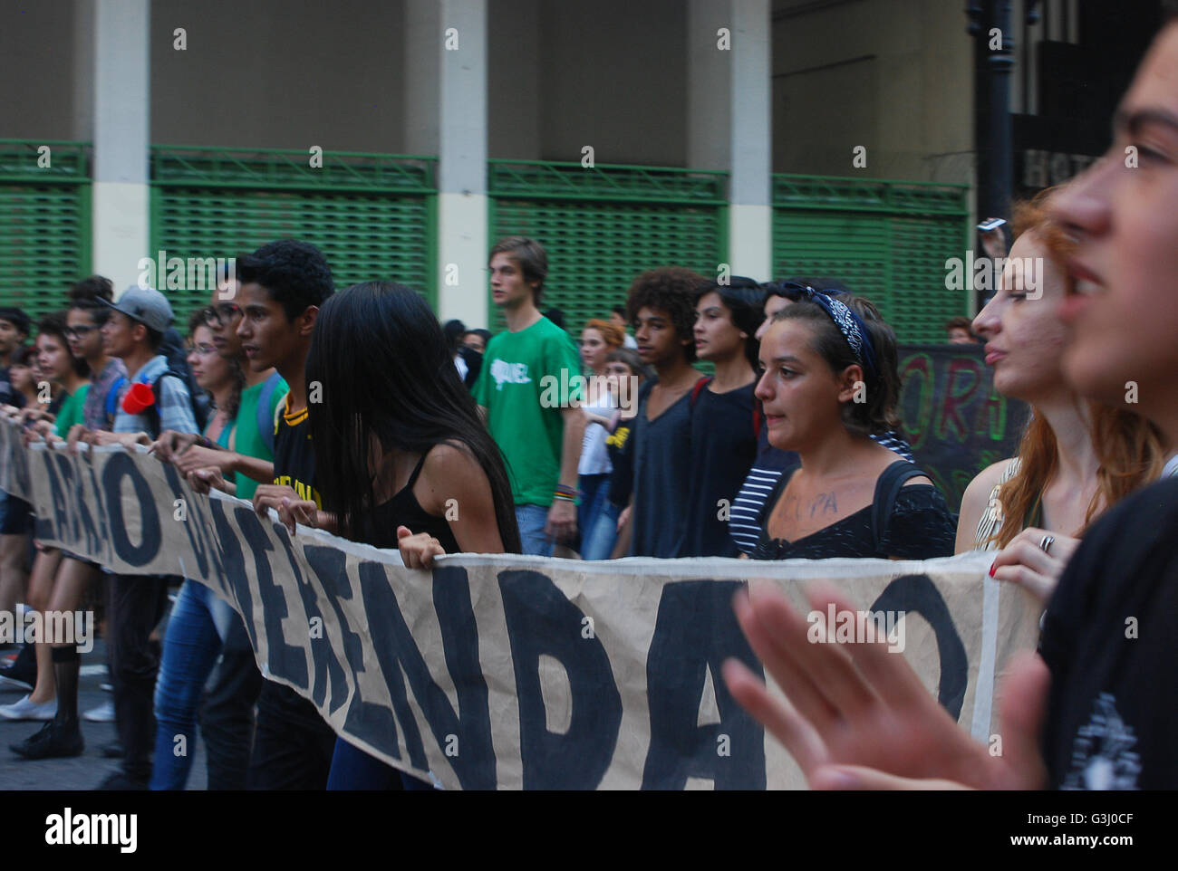 Sao Paulo, Brazil. 06th Apr, 2016. The students stage protest at Praca ...