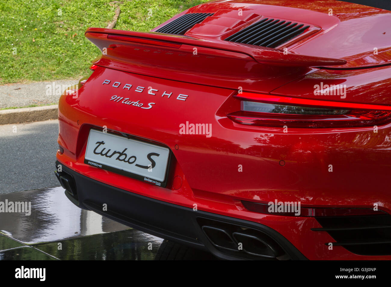 Porsche 911 turbo rear view hi-res stock photography and images - Alamy