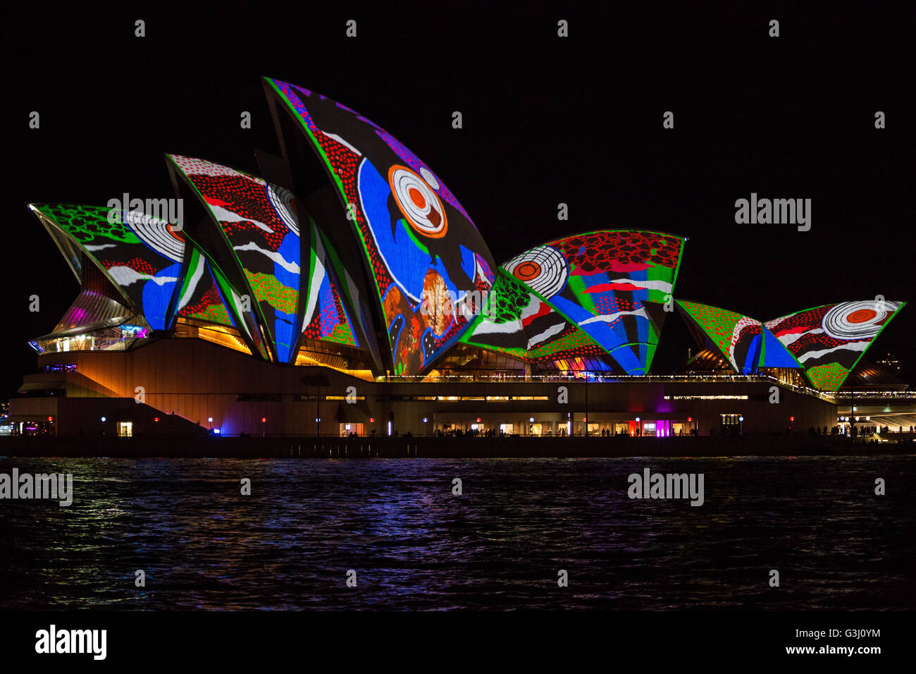 Sydney, Australia. 27th May, 2016. The iconic symbol of Vivid the sails ...
