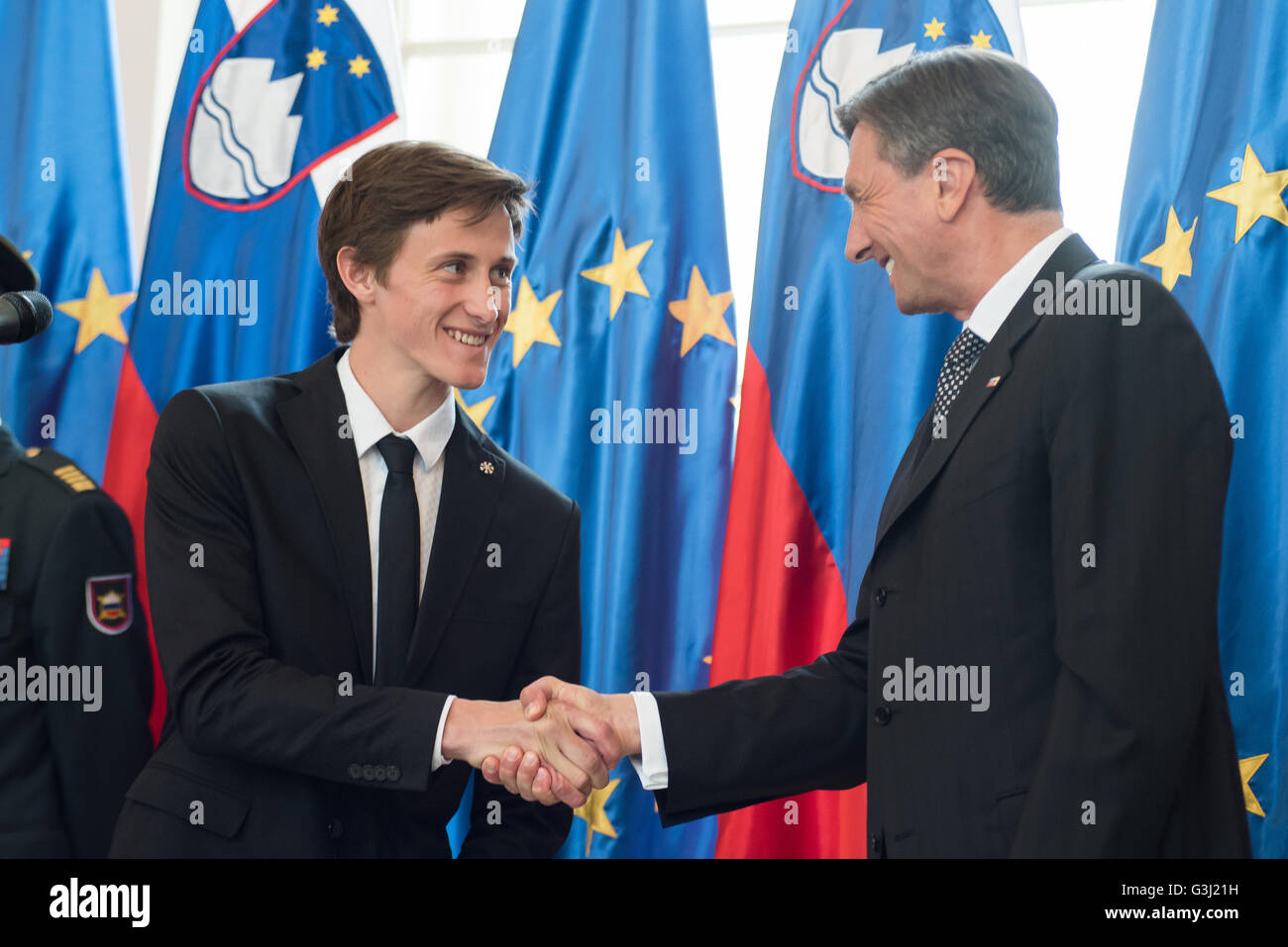 Peter Prevc at the ceremony where he received Slovenian Golden Order of ...