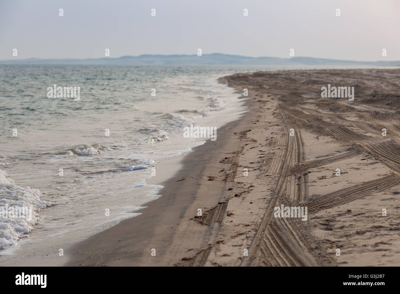 The coast of Saudi Arabia viewed from the Qatar coast across the inland ...