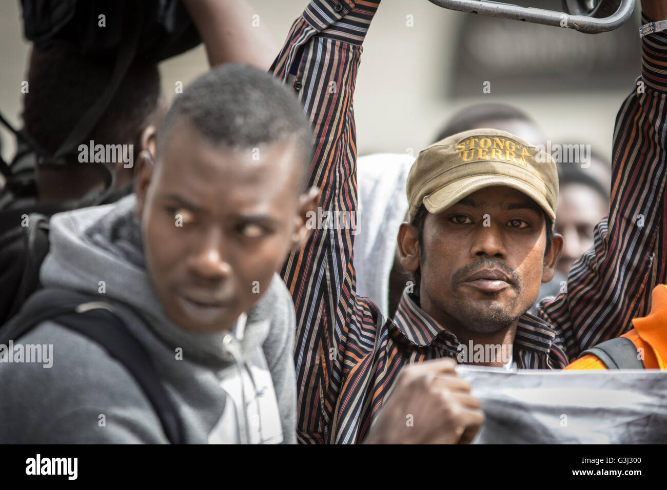 Rome 05/17/2016 group of asylum seekers and refugees C.A.R.A ...