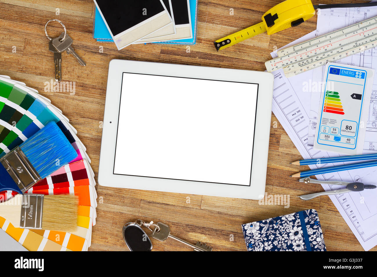 Flat lay interior designer architect hi-res stock photography and ...