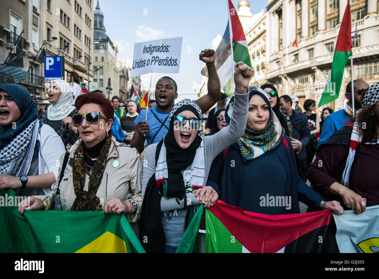 People protesting during a demonstration. Hundreds of people ...