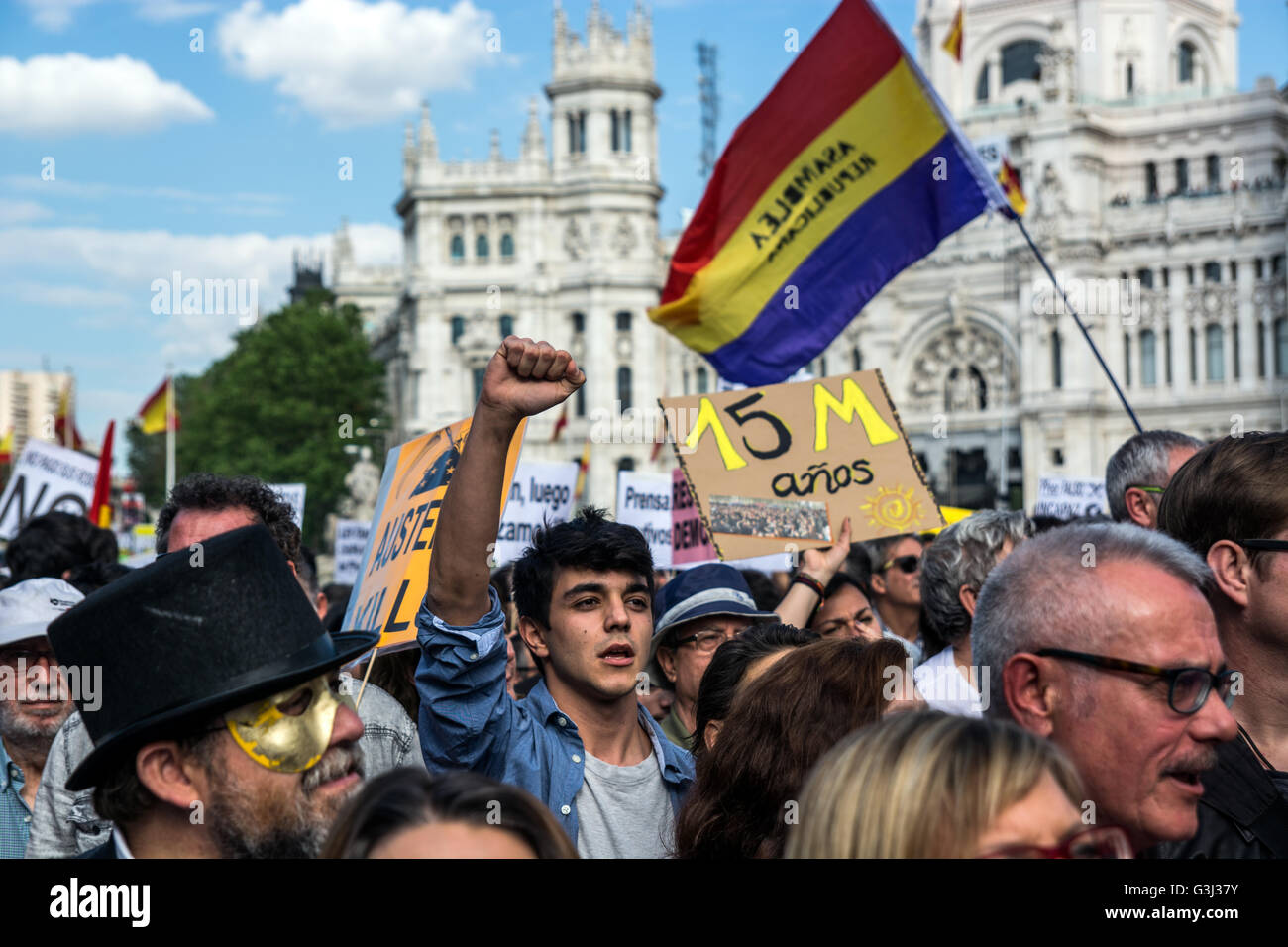People protesting during a demonstration. Hundreds of people ...