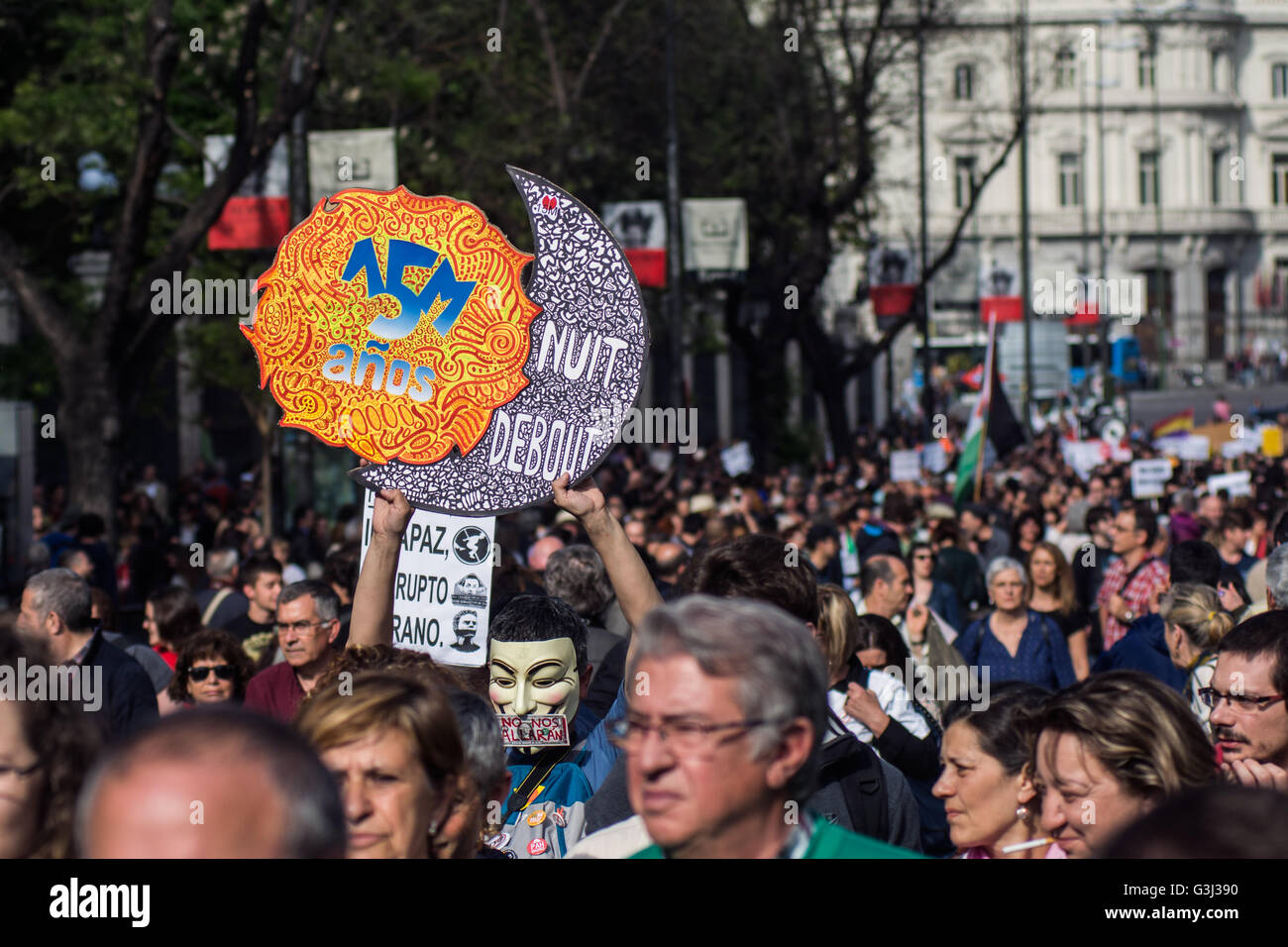 People protesting during a demonstration. Hundreds of people ...