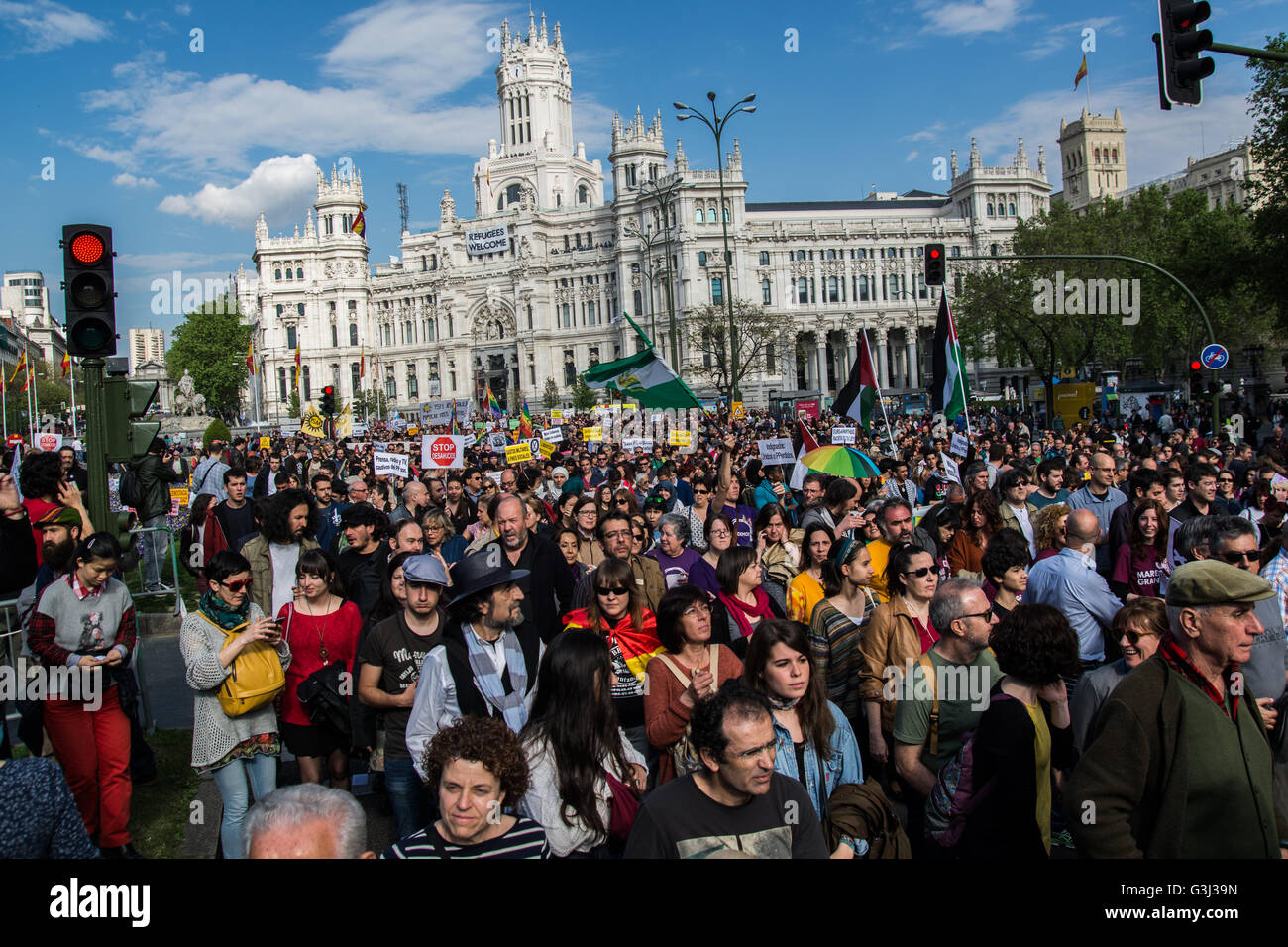 People protesting during a demonstration. Hundreds of people ...
