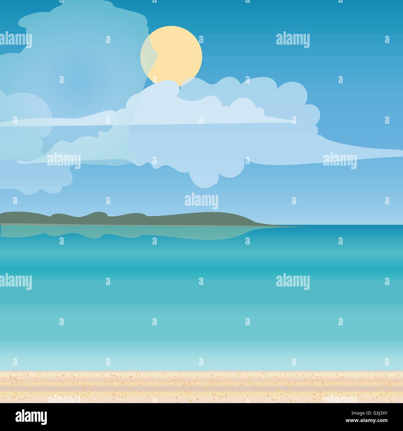 Sea horizon nature landscape Stock Vector Image & Art - Alamy