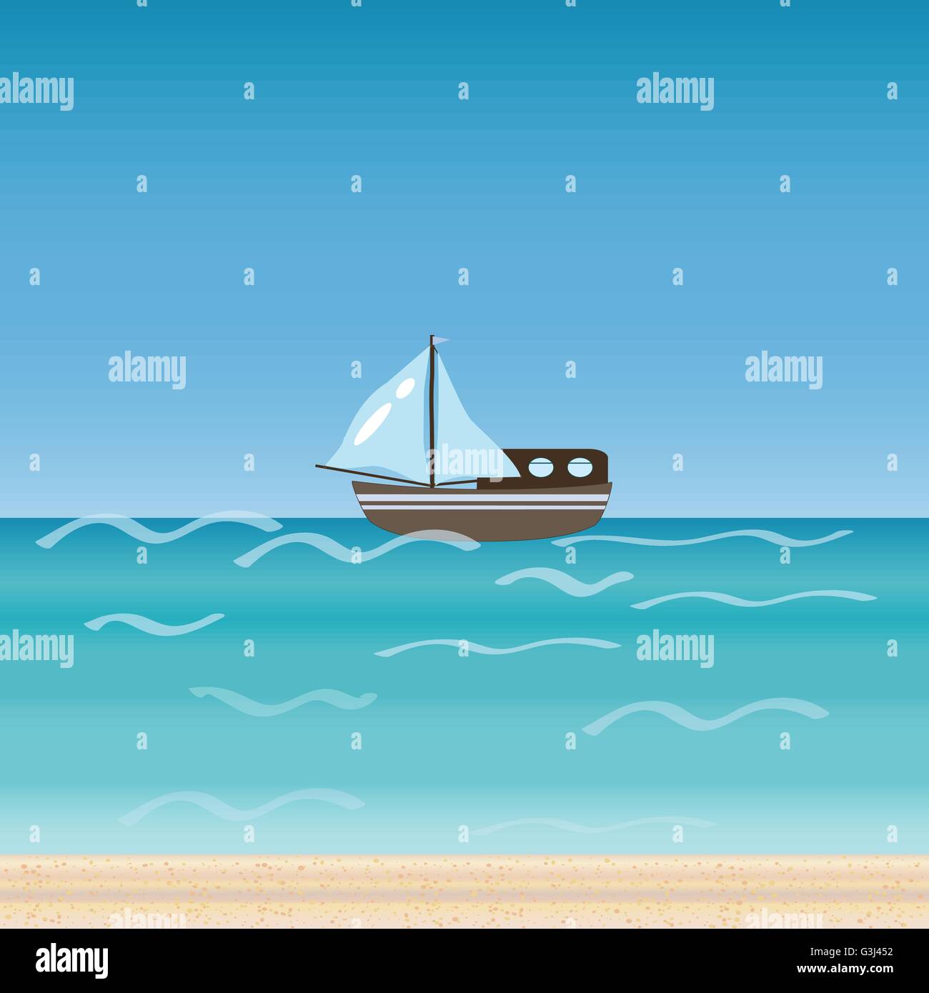 Yacht sailing circumnavigation Stock Vector Images - Alamy