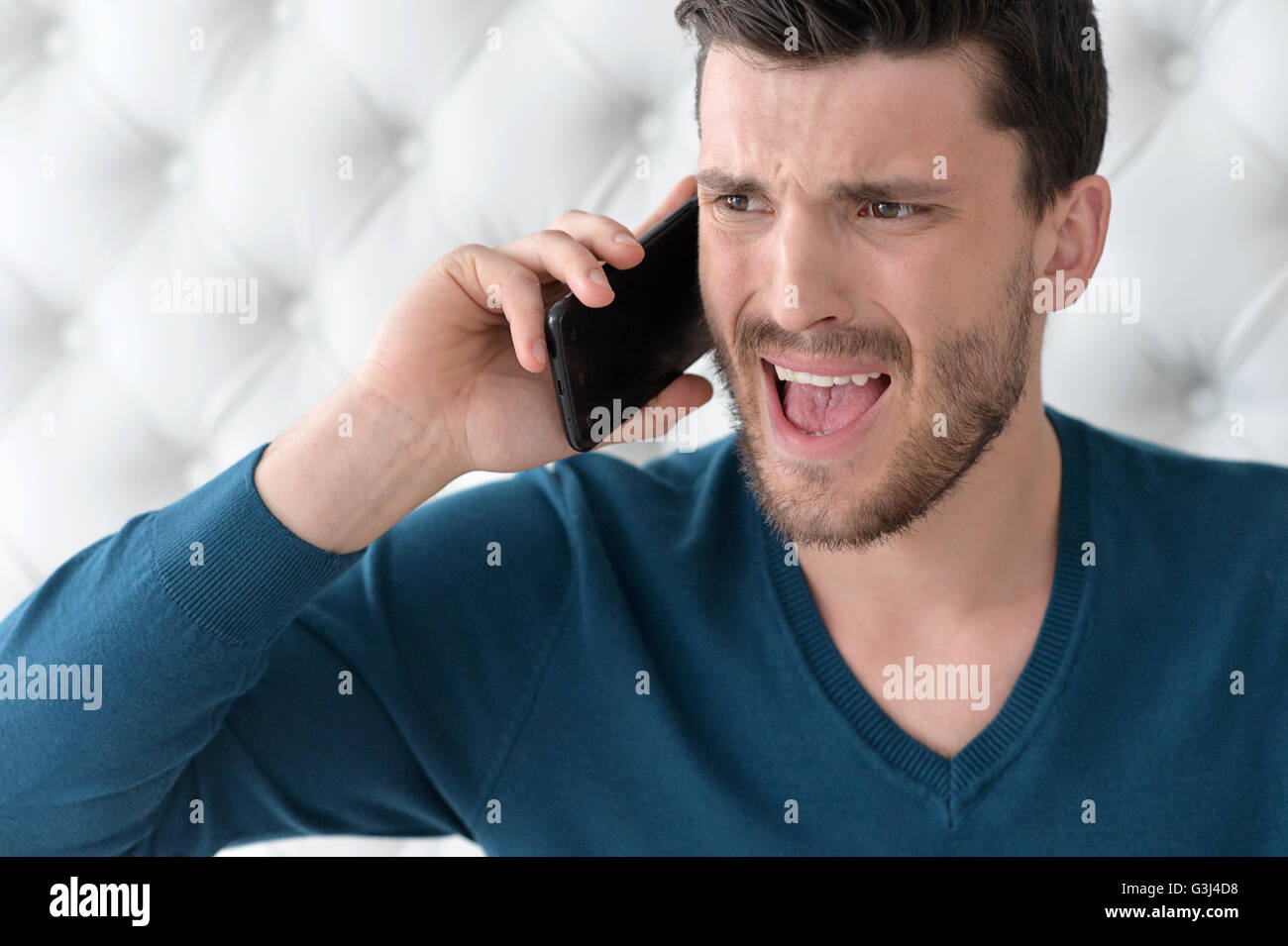 man speaking on the phone Stock Photo - Alamy
