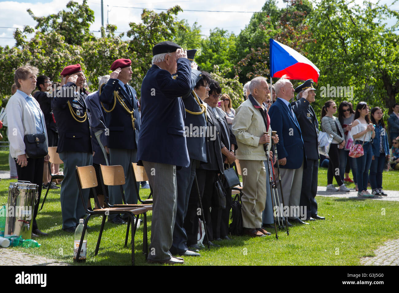 Prague, Czech Republic. 08th May, 2016. A group of veterans, families ...