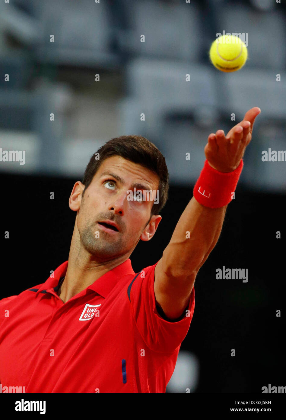 Rome, Italy. 12th May, 2016. Novak Djokovic (RED) of Serbia during 3rd ...