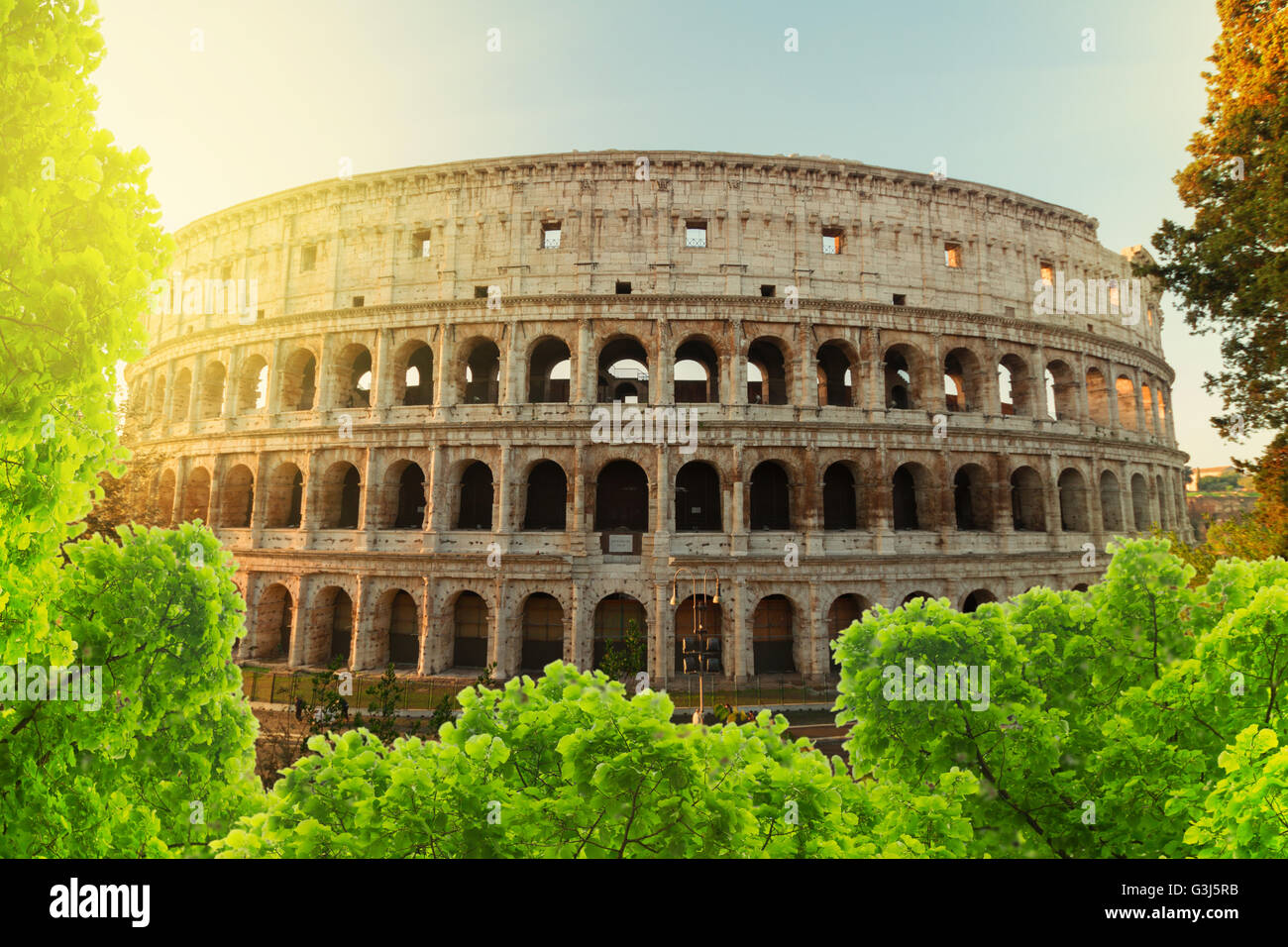 Colosseum at sunset in Rome, Italy Stock Photo - Alamy