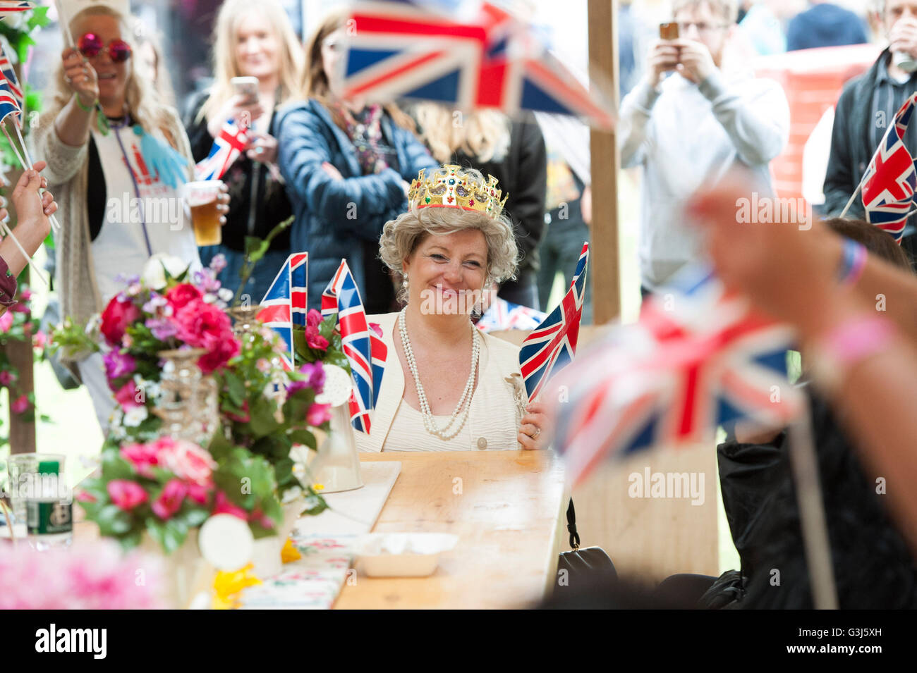 Queen Elizabeth II lookalike winner attends a tea party at the Isle of ...