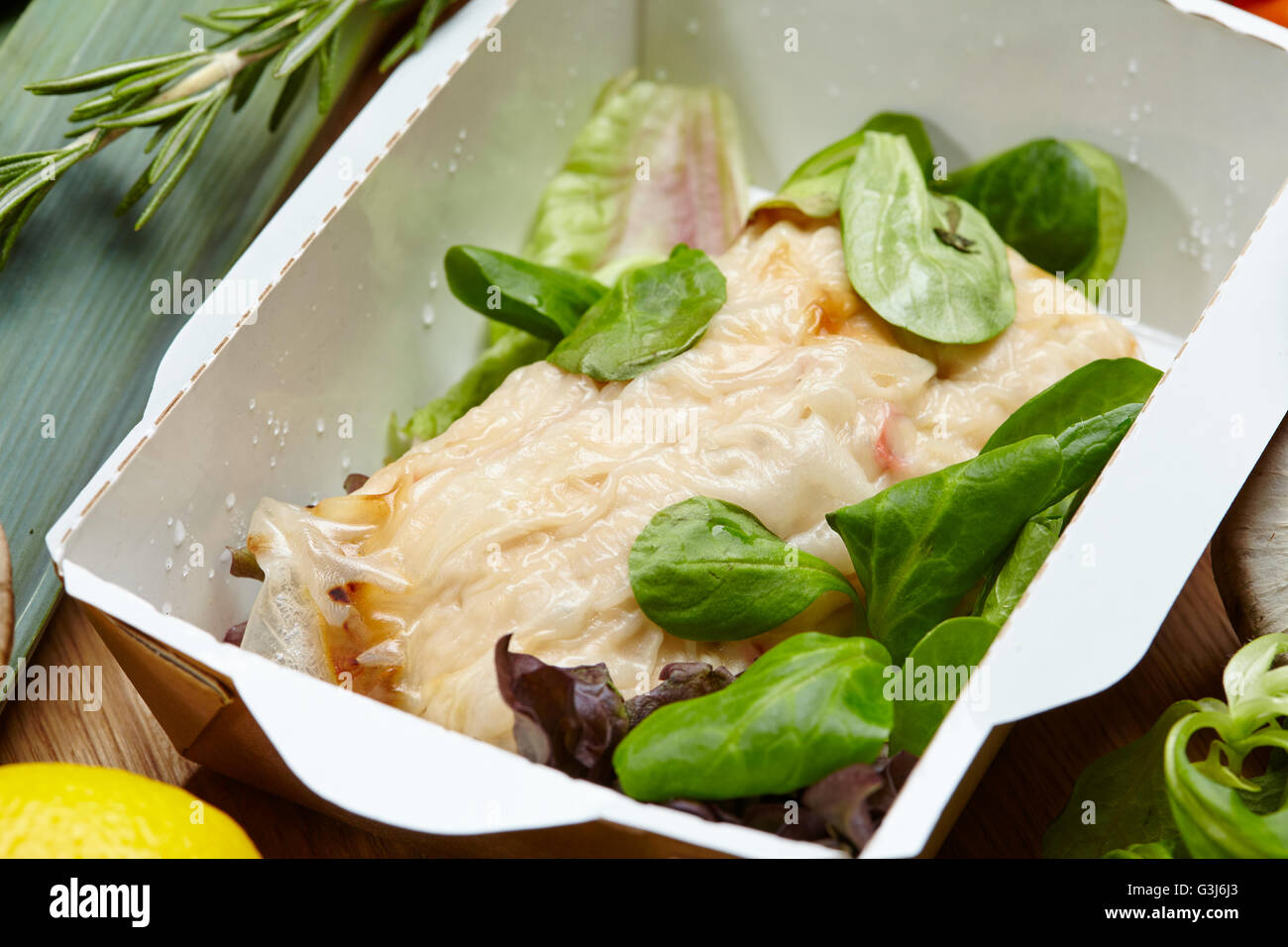 omelet with steamed vegetables and greens healthy natural food Stock ...