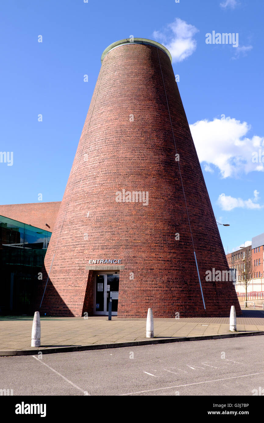 Entrance to The World of Glass, St. Helens, Merseyside through conical ...