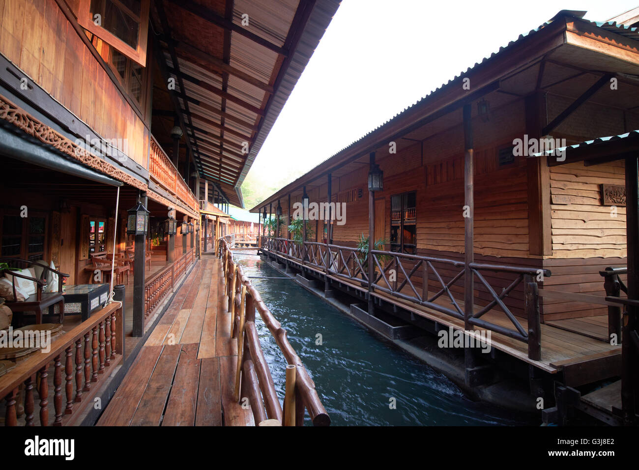 House on the water in Thailand Stock Photo - Alamy