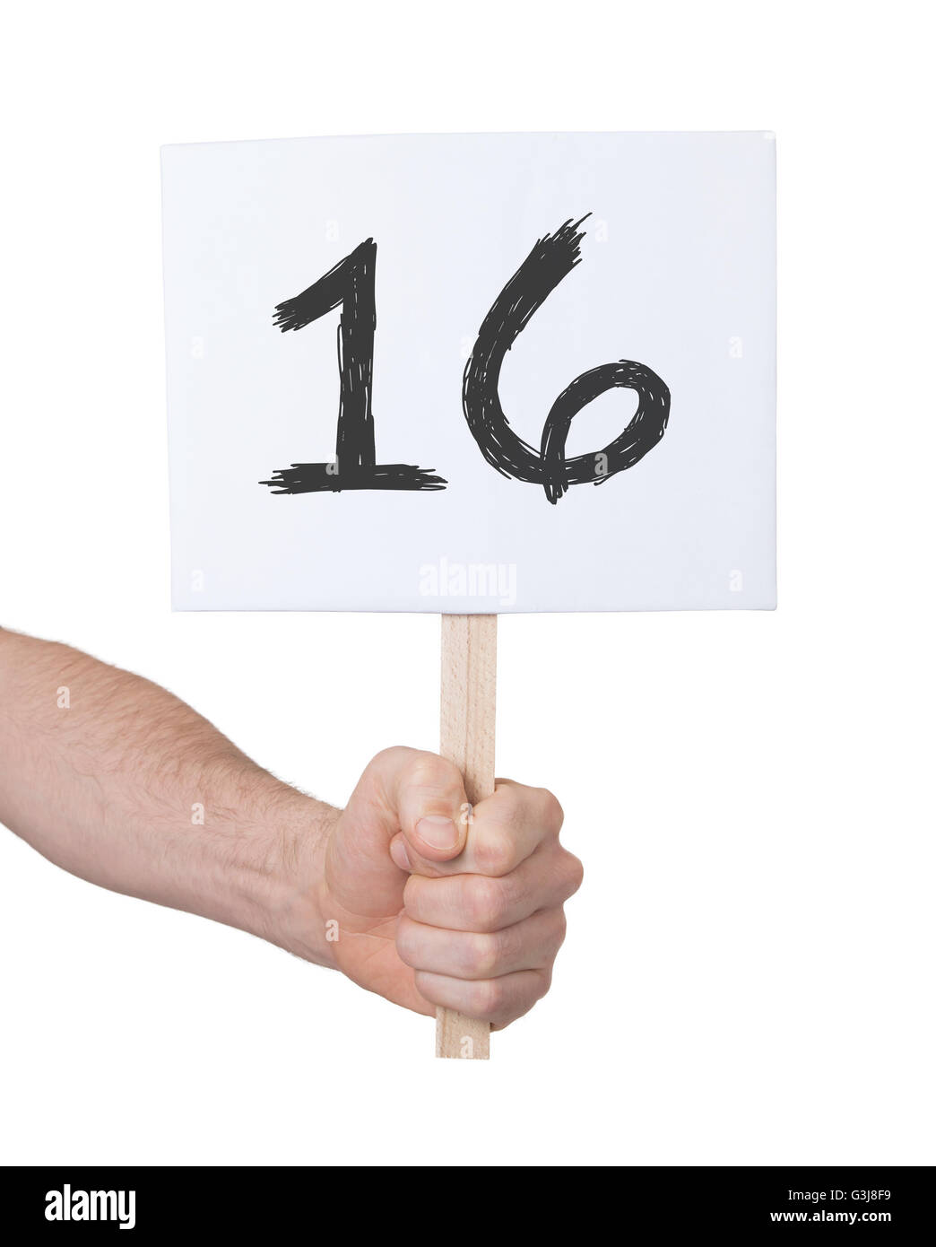 Sign with a number, isolated on white - 16 Stock Photo - Alamy