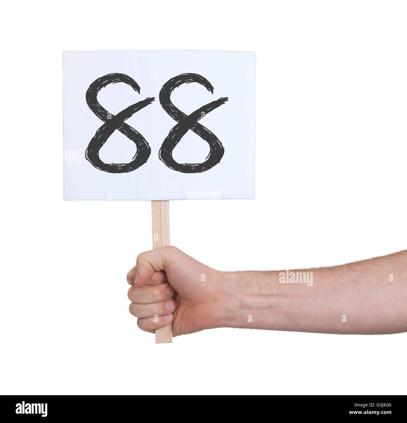 Sign with a number, isolated on white - 88 Stock Photo - Alamy