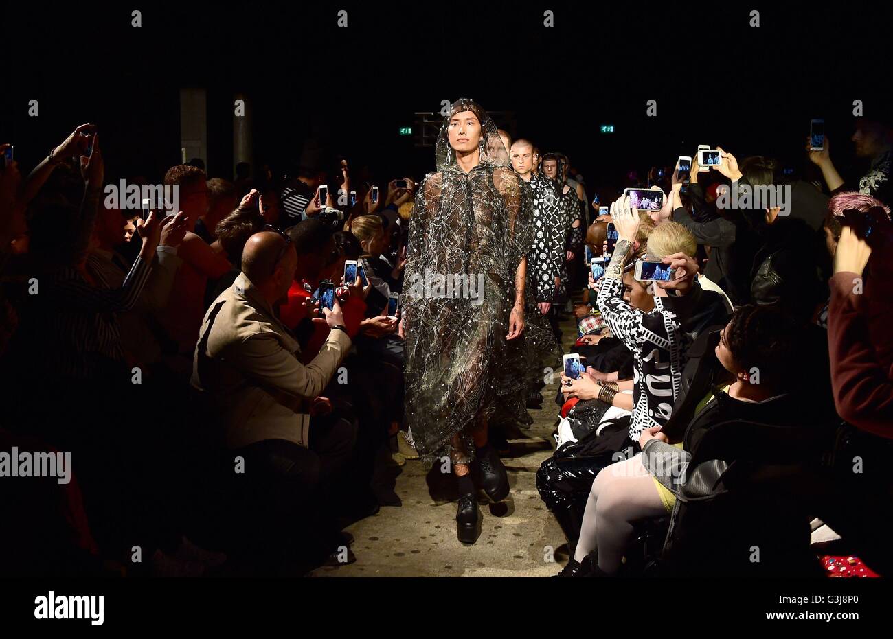 Models on the catwalk during the KTZ London Collections Men SS17 show ...