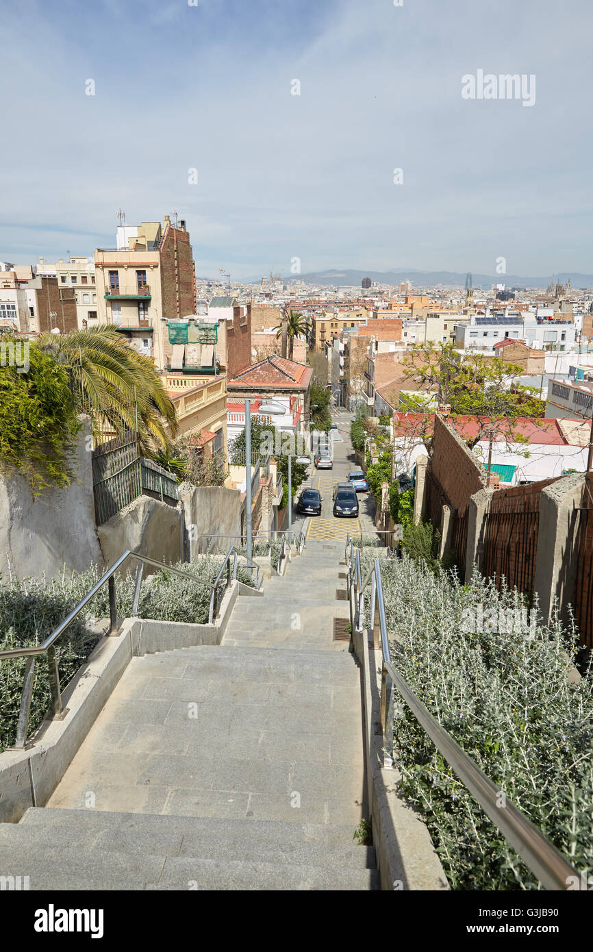 steep stairs in Barcelona Stock Photo - Alamy
