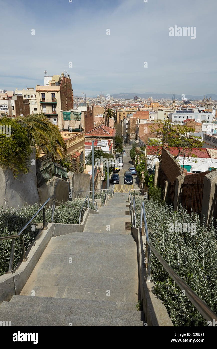 steep stairs in Barcelona Stock Photo - Alamy