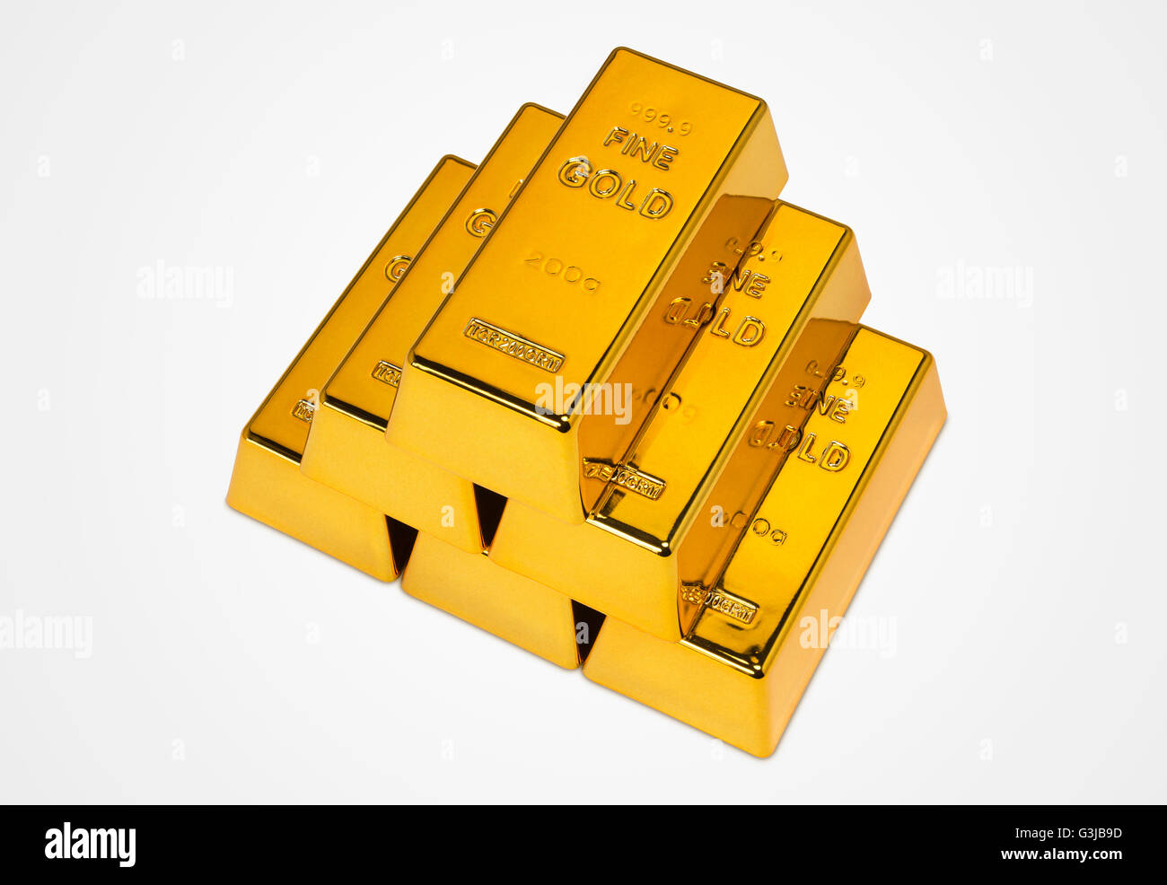 Gold Bars Isolated on White Background Photograph (with clipping path ...