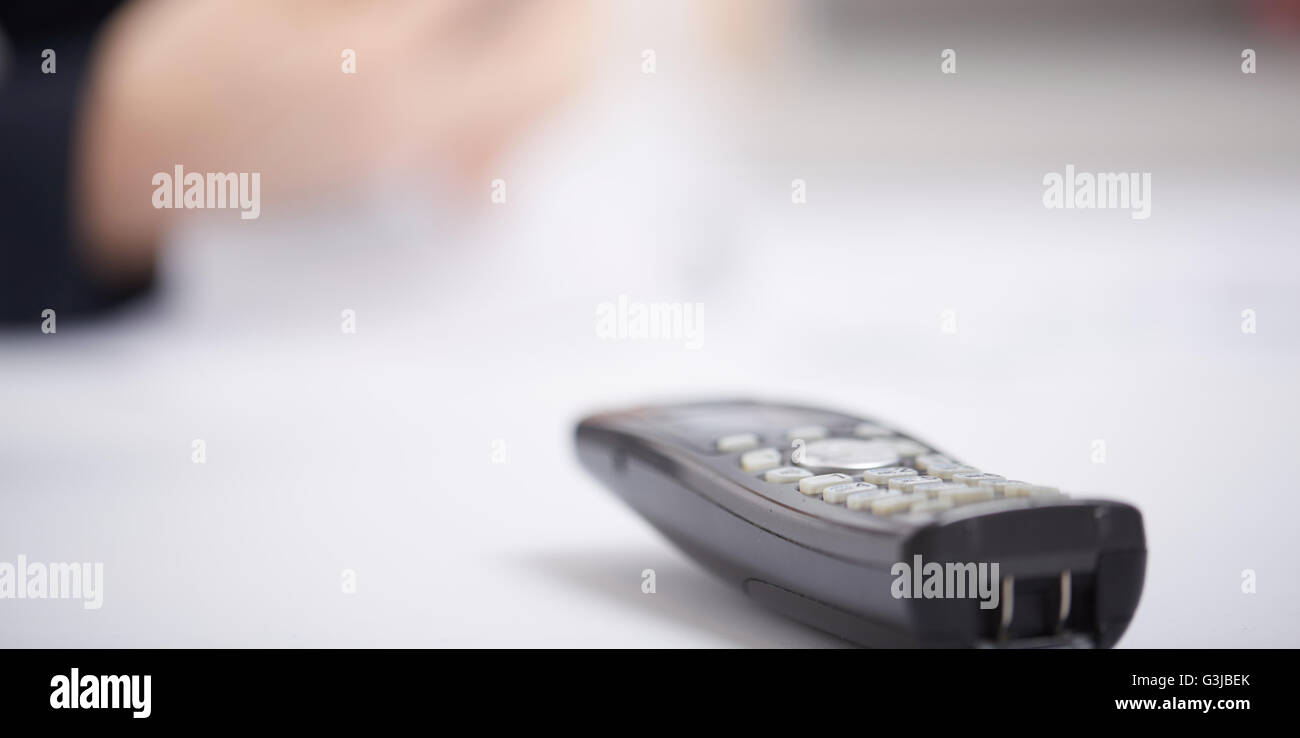 Radio phone on the table Stock Photo - Alamy