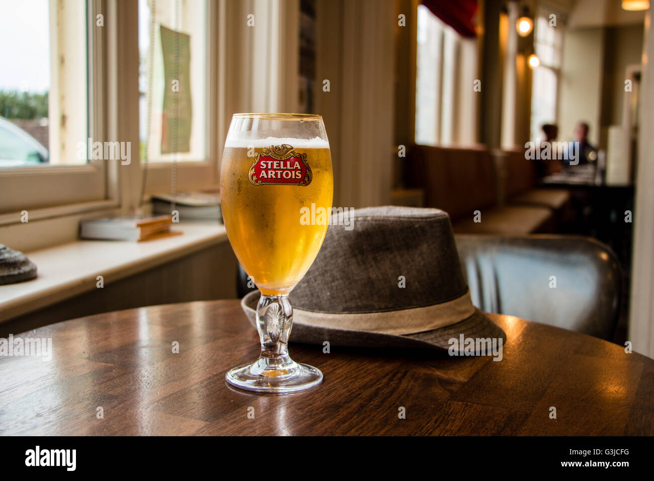 Stella artois on table hi-res stock photography and images - Alamy
