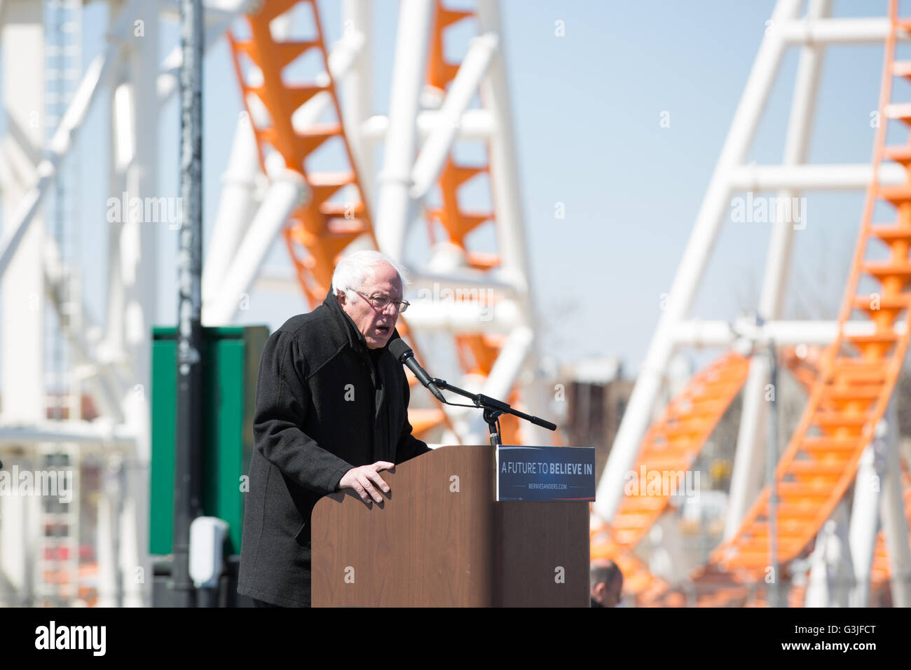 Brooklyn, United States. 10th Apr, 2016. Bernie Sanders at a campaign ...