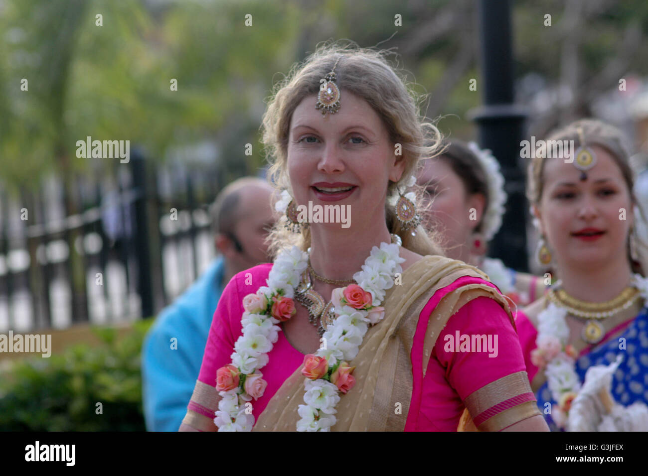 Los Cristianos, Spain. 31st July, 2016. Members of the sect Hare ...