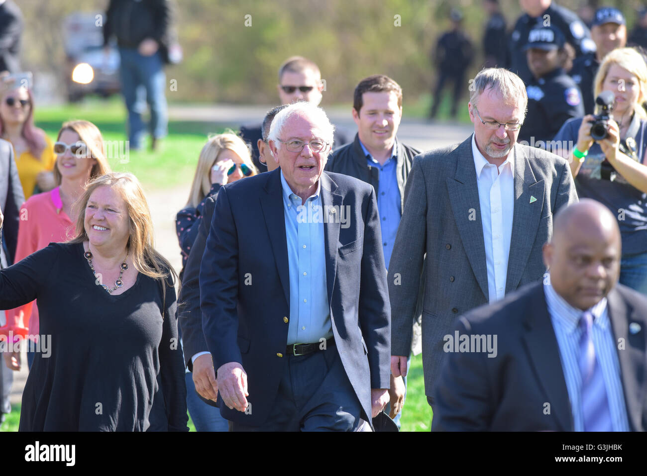 New York City, United States. 17th Apr, 2016. Senator Sanders with ...