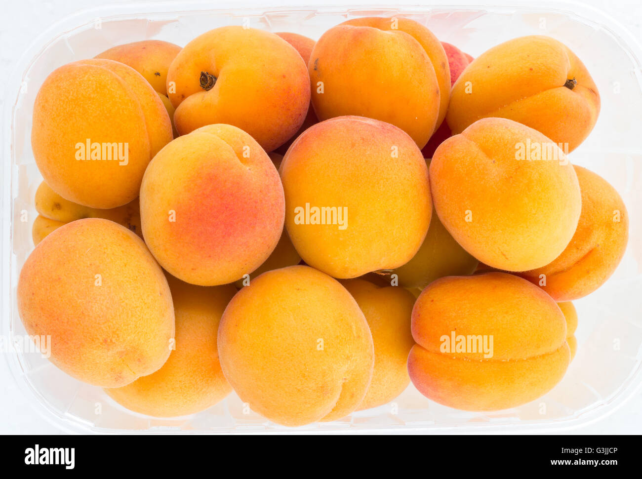 Apricots from biological farming. Top view for background Stock Photo ...