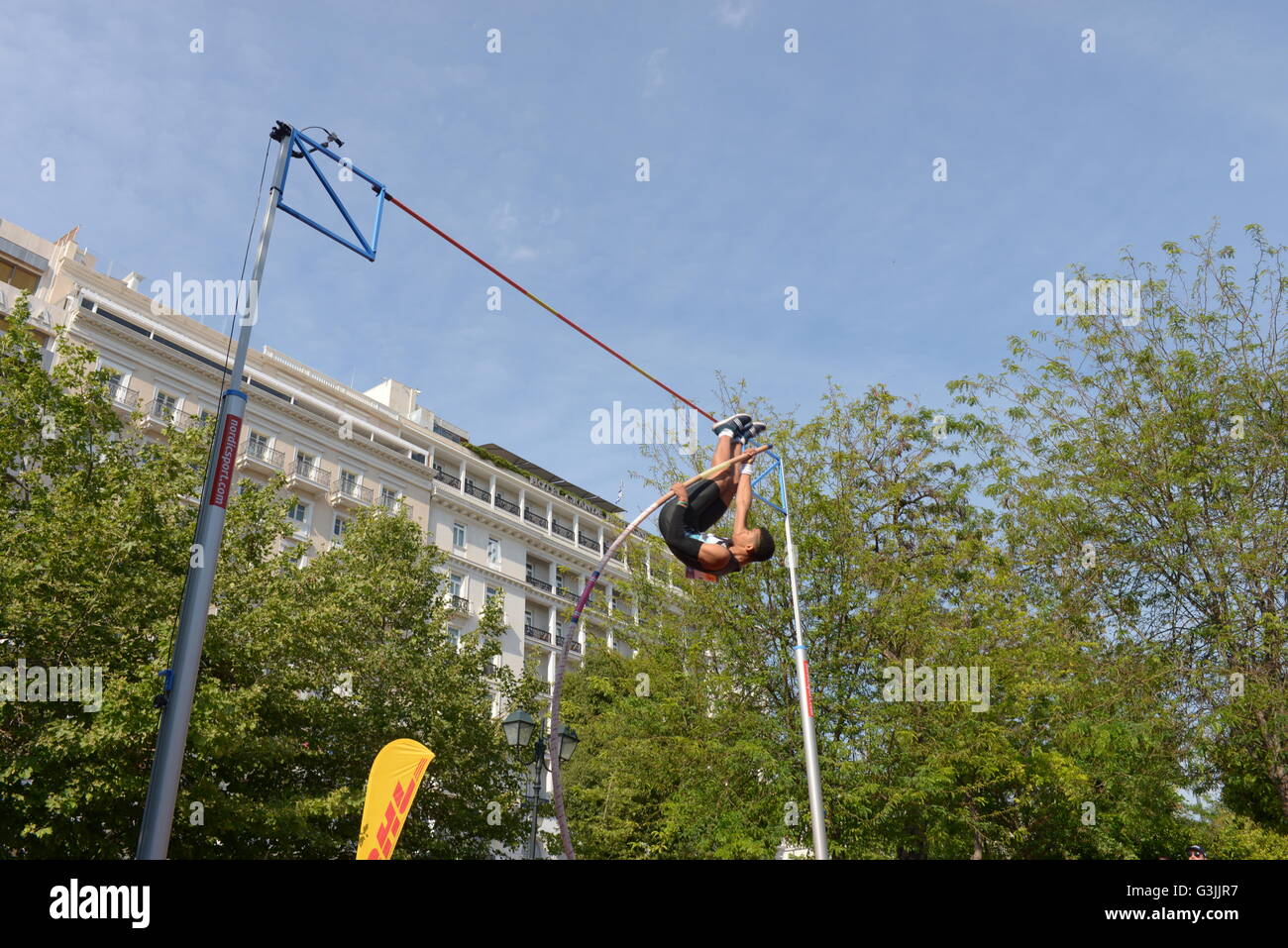 Athens, Greece. 10th May, 2016. Effort of Karalis Emmanouil, during the ...