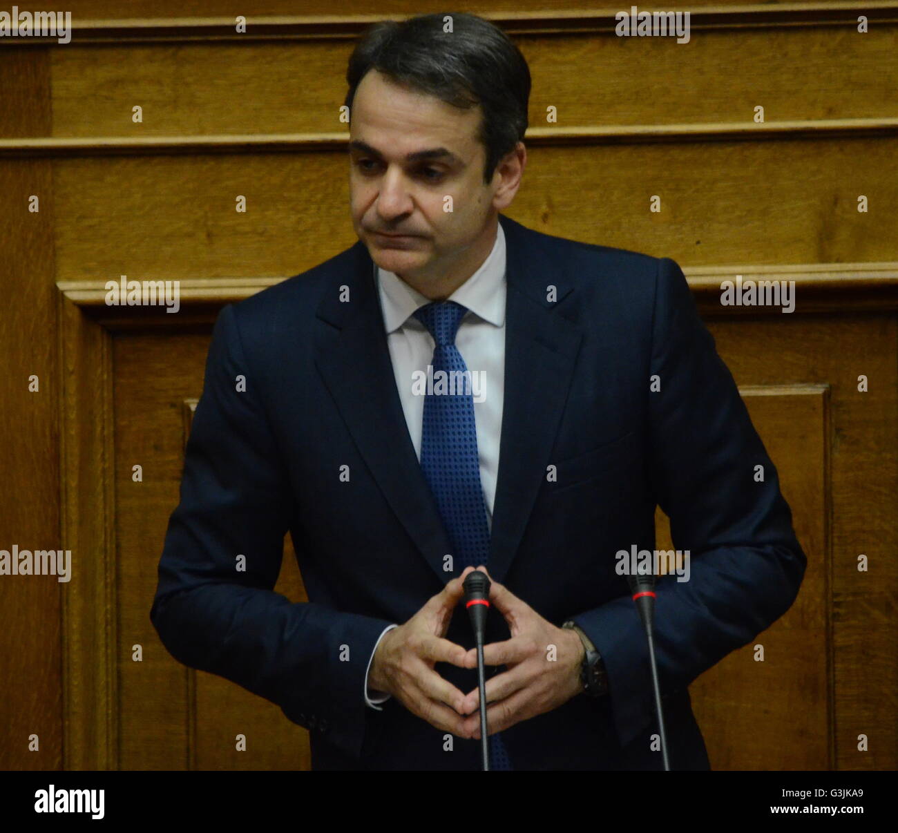 Athens, Greece. 08th May, 2016. Leader of New Democracy Political Party ...