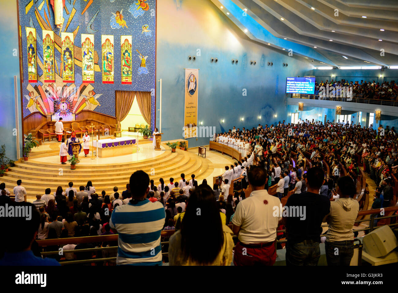 QATAR, Doha, religious complex with churches, filipino migrant worker ...
