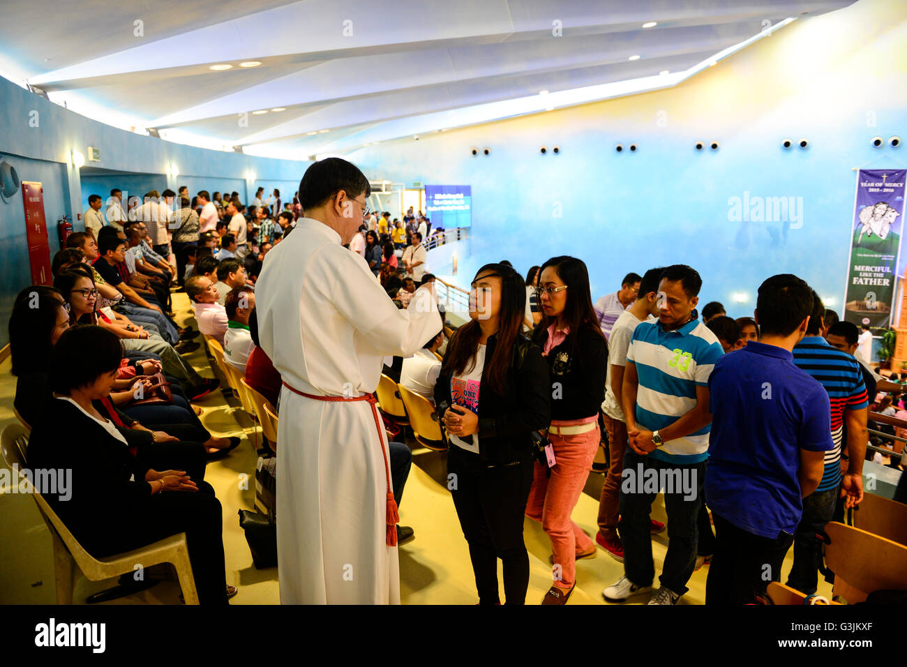 QATAR, Doha, religious complex with churches, filipino migrant worker ...