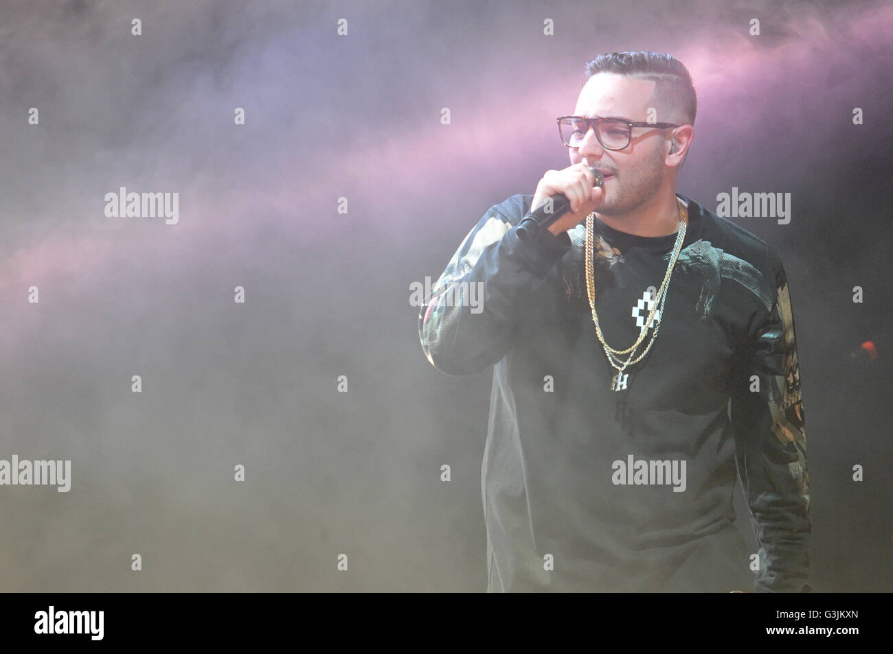Naples, Italy. 06th May, 2016. Italian Rapper, Rocco Hunt performs ...