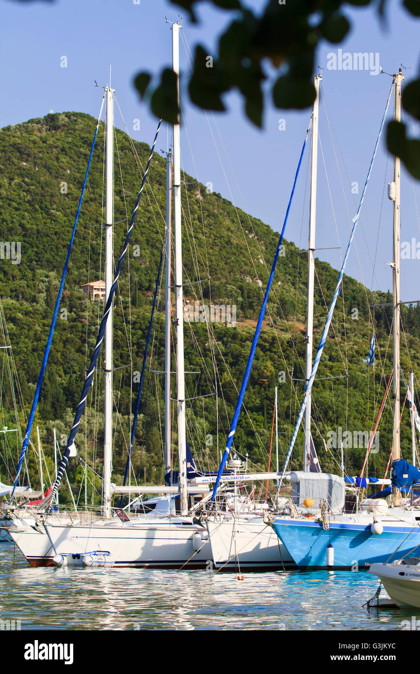 Sailing boats in harbor Stock Photo - Alamy