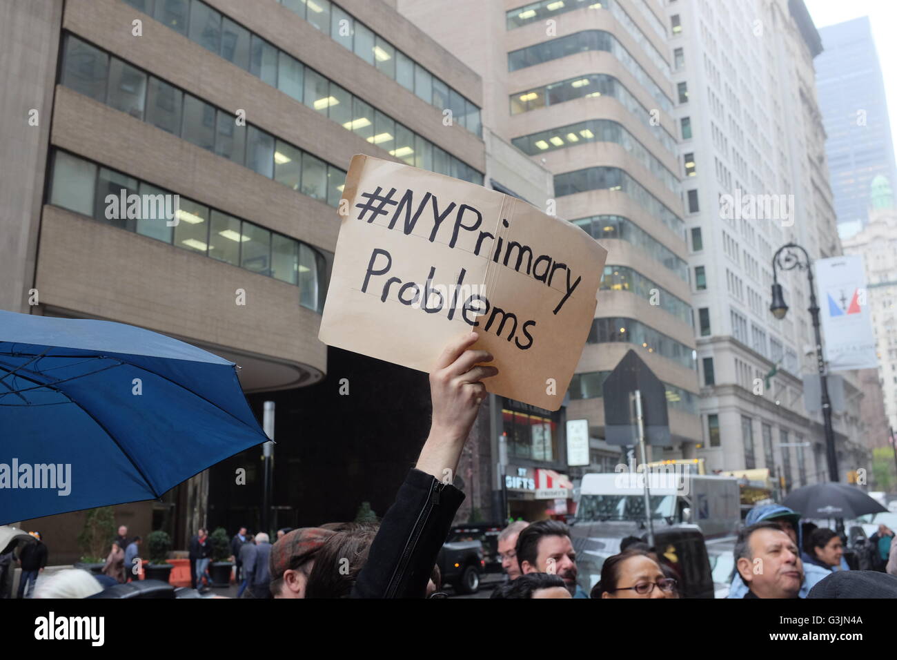 New York City, United States. 03rd May, 2016. Homemade sign held aloft ...