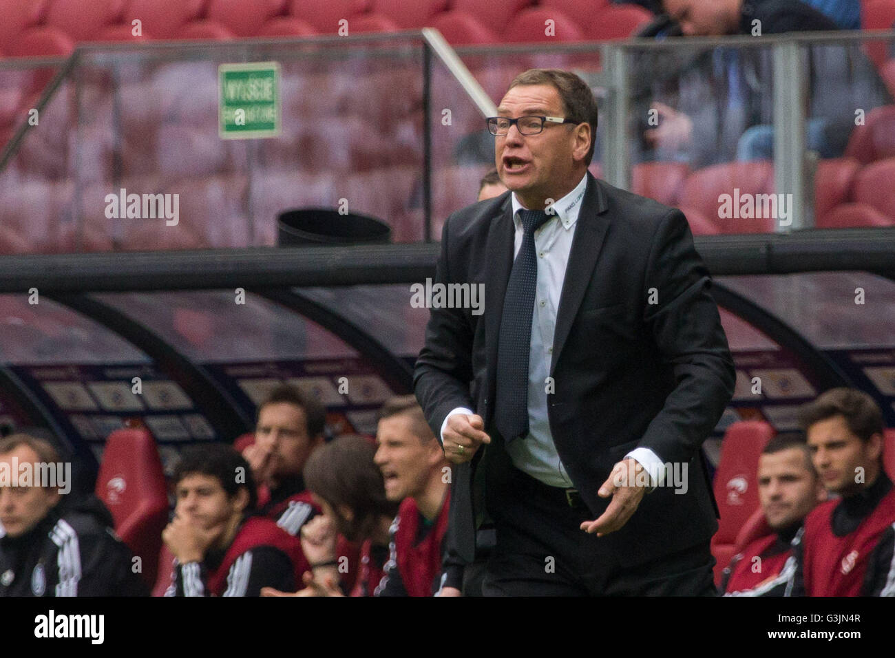 Warsaw, Poland. 02nd May, 2016. manager of Lech Poznan, Jan Urban ...