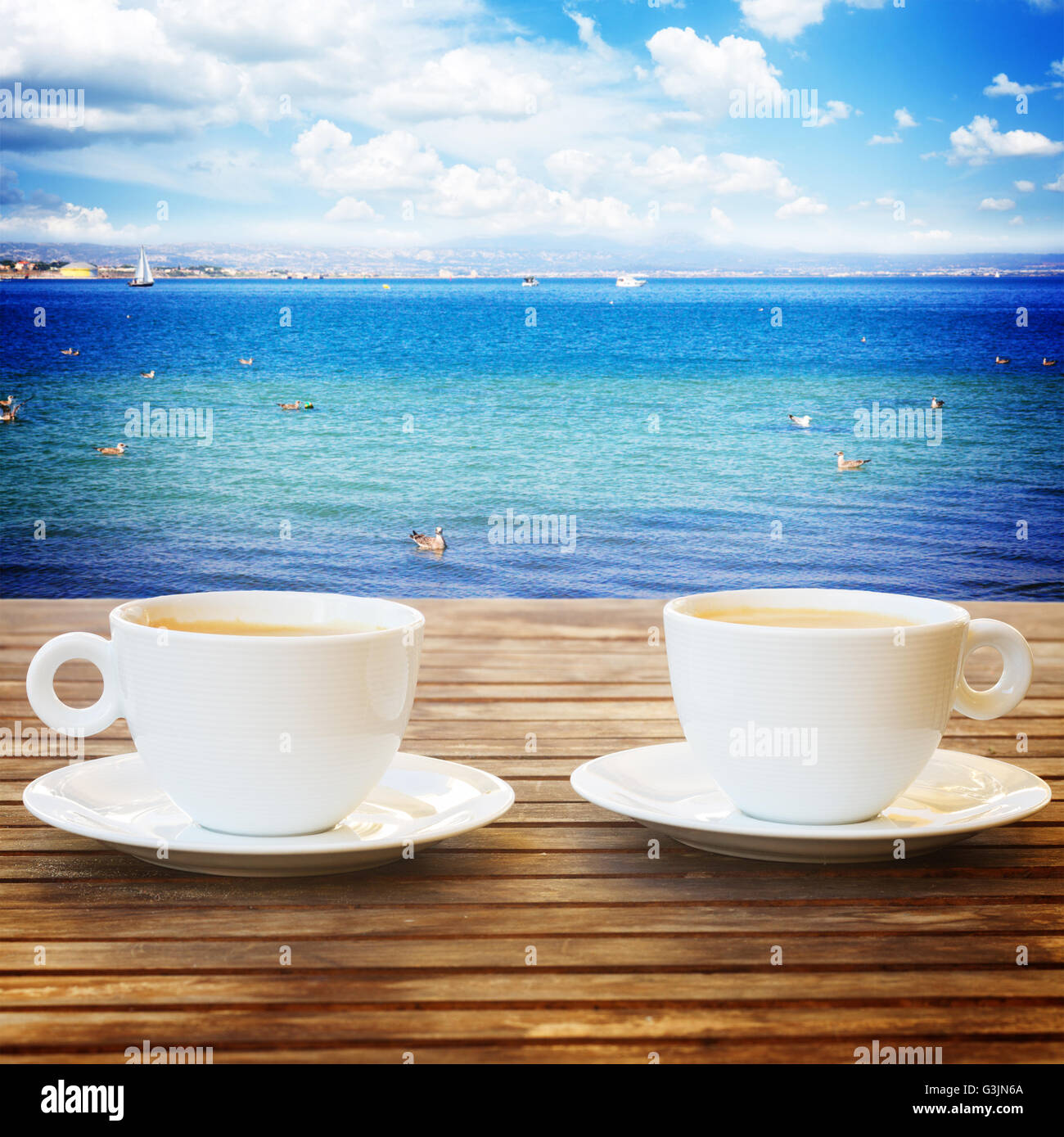 summer cup of coffee Stock Photo - Alamy