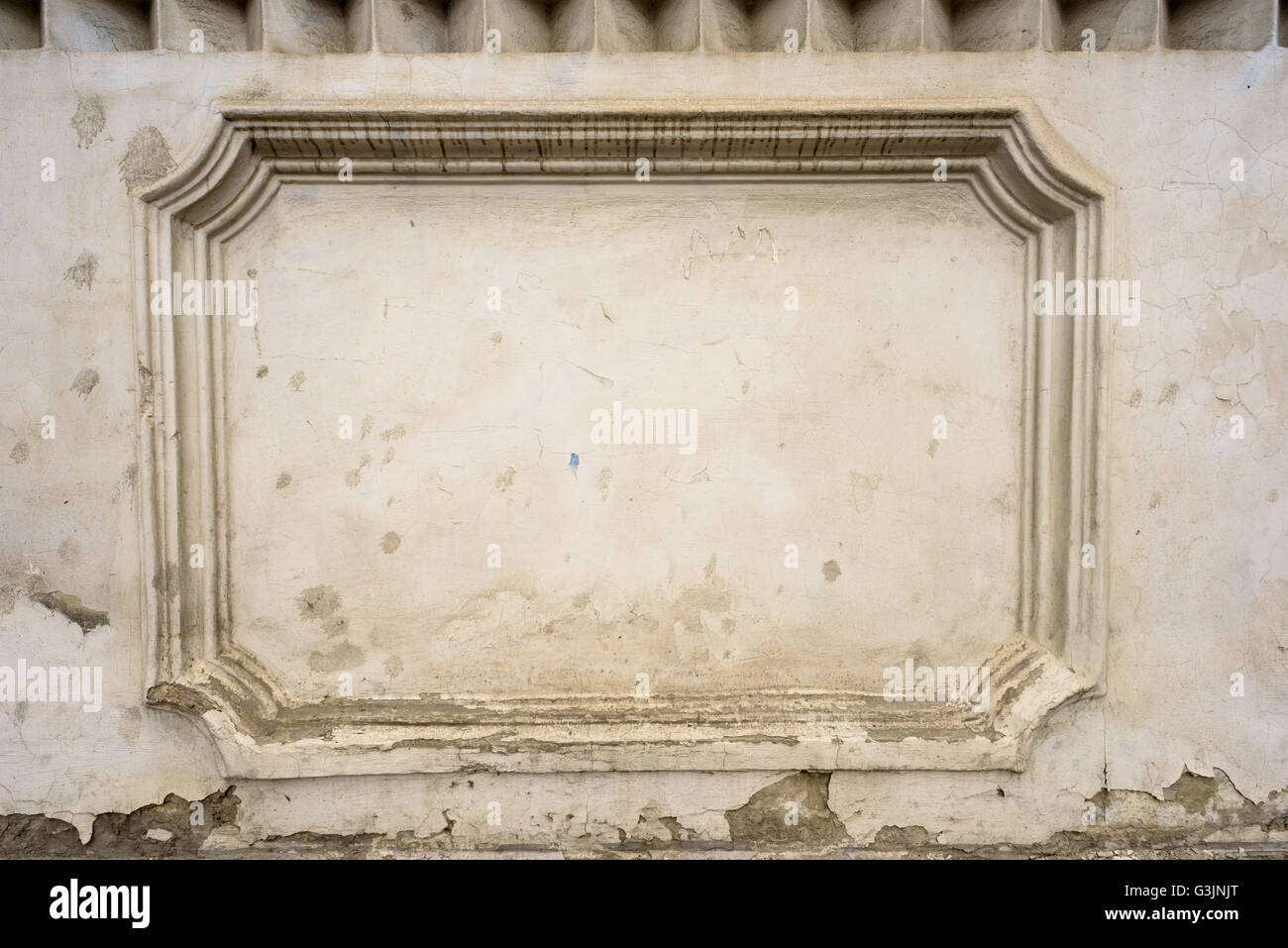 Recessed architectural detail of a grunge window style brickwork on a ...