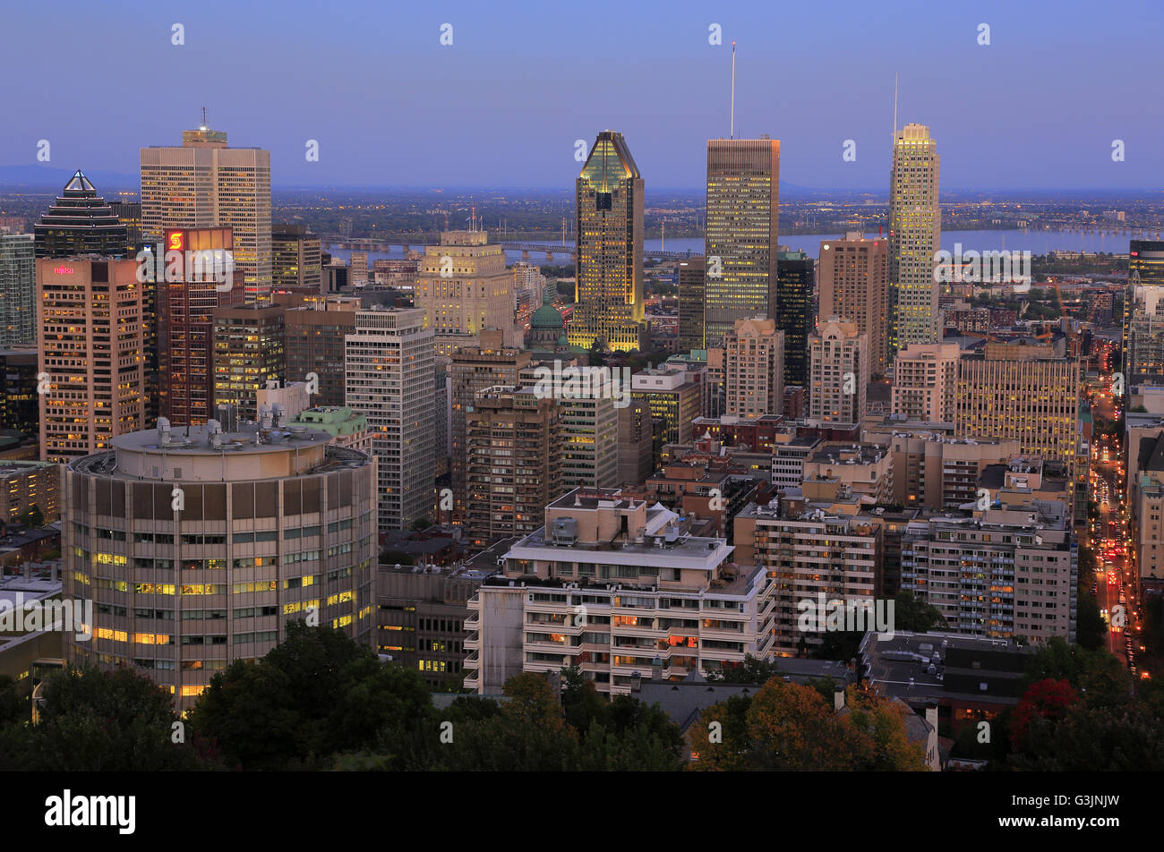 Night view of downtown Montreal.Quebec Canada Stock Photo - Alamy