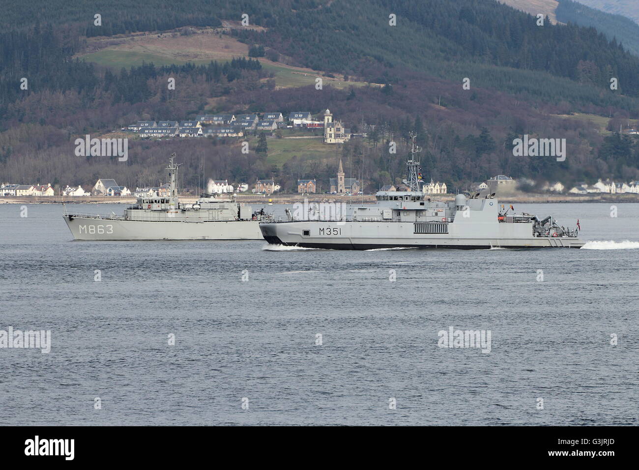 KNM Otra M351 (Norwegian Navy) and HNLMS Vlaardingen M863 (Netherlands ...
