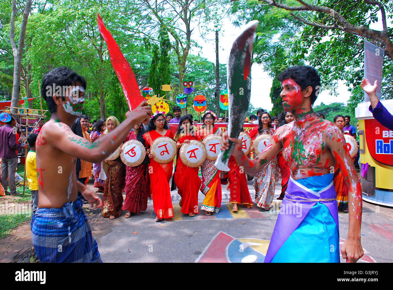 Sylhet, Bangladesh. 14th Apr, 2016. People take out a colorful ...