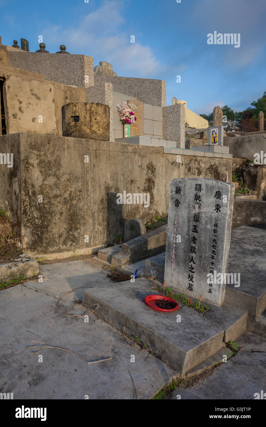 View of the Chinese cemetery, Kota Kinabalu, Malaysia Borneo Sabah ...