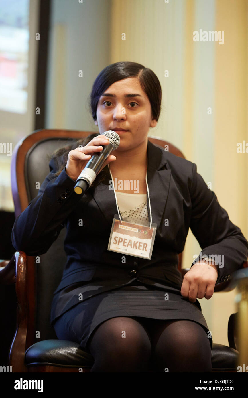 New York, United States. 30th Apr, 2016. Samia Sleman Relates her ...