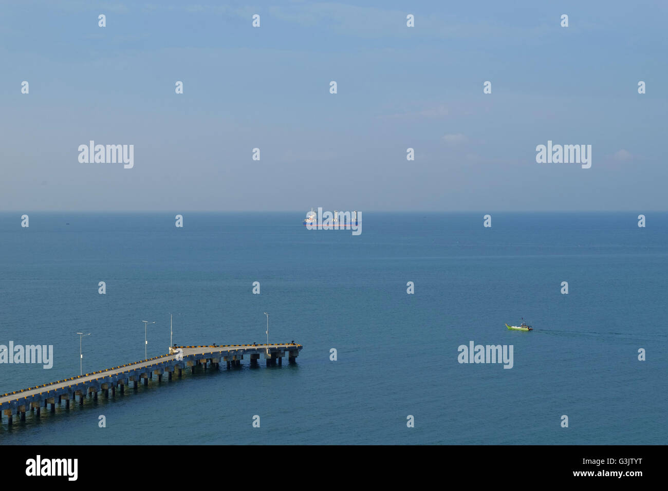 Rupat Island, Indonesia. 16th Apr, 2016. Ship passing in the Malacca ...