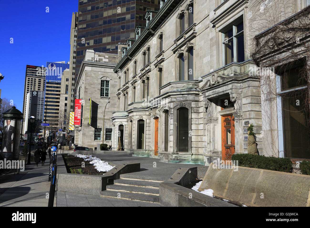 Historical and modern architectures along Sherbrooke Street in downtown ...